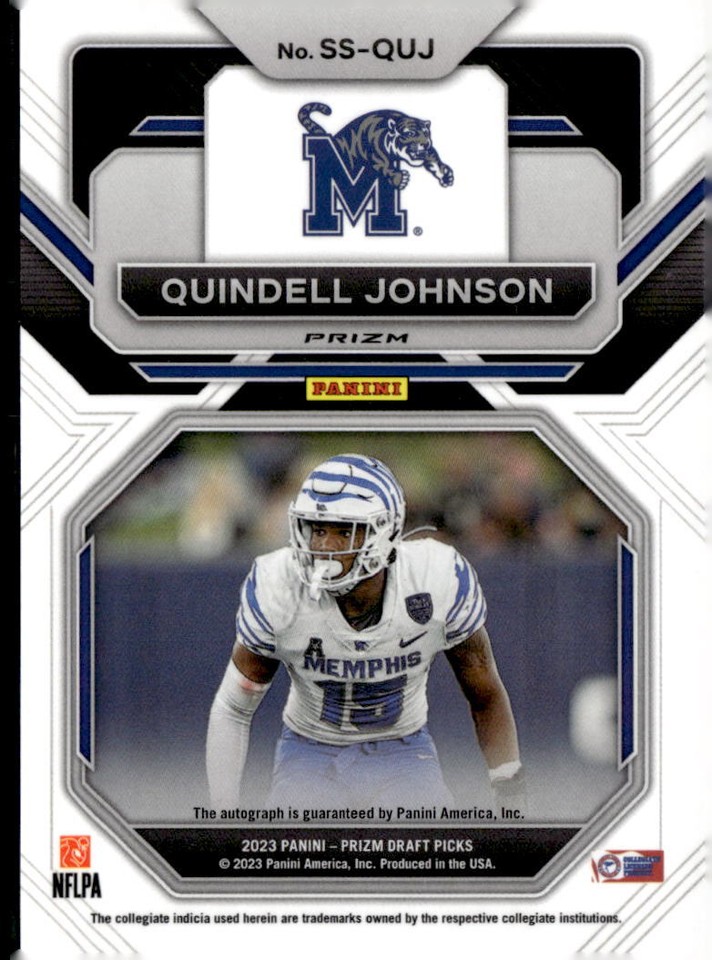 2023 Panini Prizm Draft Picks Quindell Johnson Sensational Signatures ...