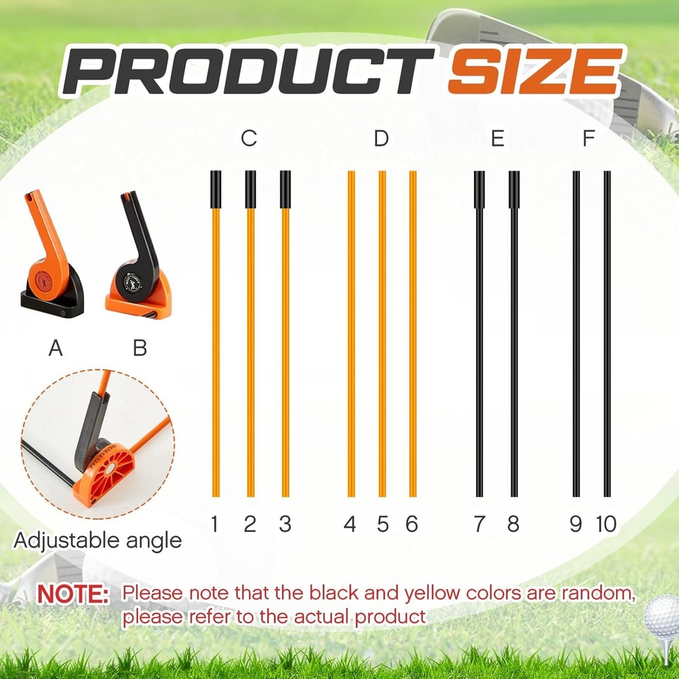 Golf Alignment Stick Holder Swing Training Aid orange and black | eBay