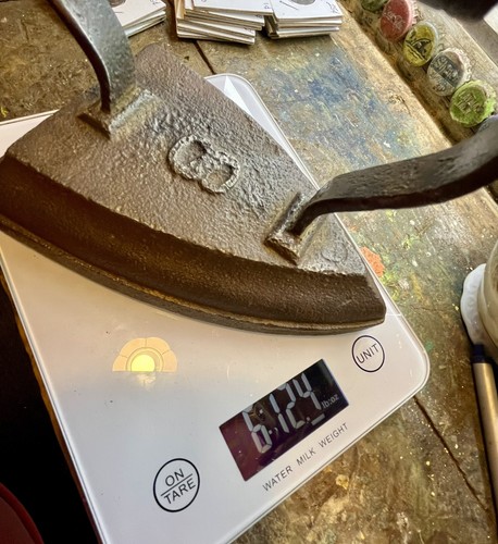 Antique Cast Iron Sad Iron Hand Forged 8 on Iron | eBay