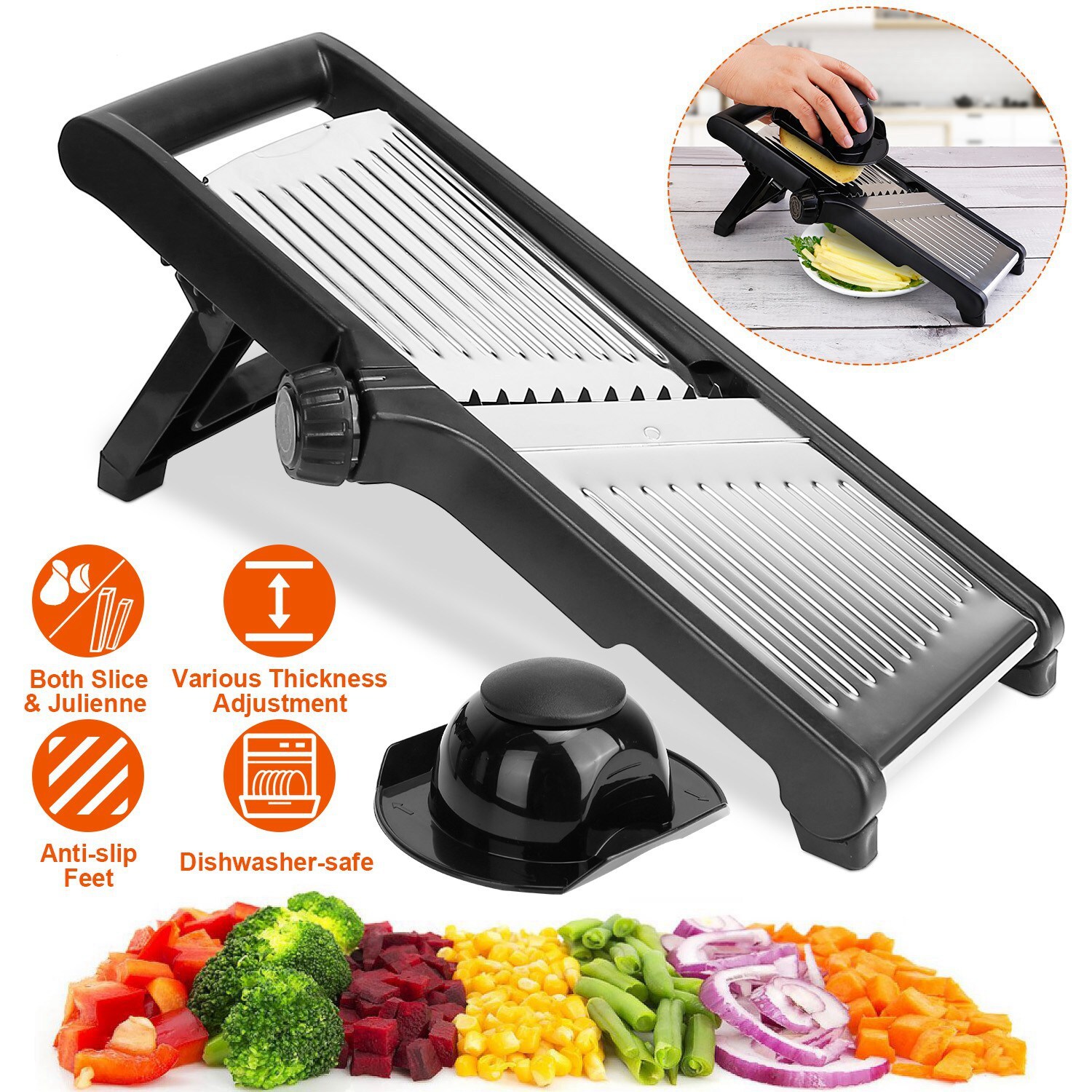 Mandoline Food Fruit Vegetable Slicer Cutter Chopper Adjustable ...