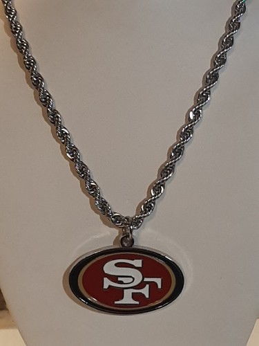 SAN FRANCISCO 49ERS Pendant Charm / 30" STAINLESS STEEL 5MM ROPE CHAIN ...