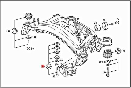 Genuine MERCEDES A208 C208 CL203 R170 S202 Rs rear axle carrier ...