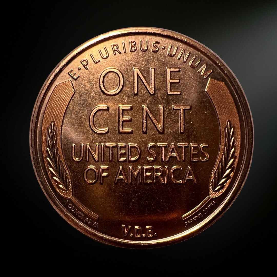 1 OZ 1909-S VDB Lincoln Wheat Cent Round .999 Copper Restrike BU | eBay