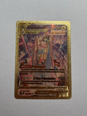 Gold Foil Duraludon VMAX TG21/TG30 Fan Art Display Card 330HP | eBay