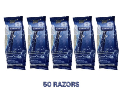 5 Pack Cien Men Twin Blade Disposable Razors , 10x5= 50 Razors | eBay