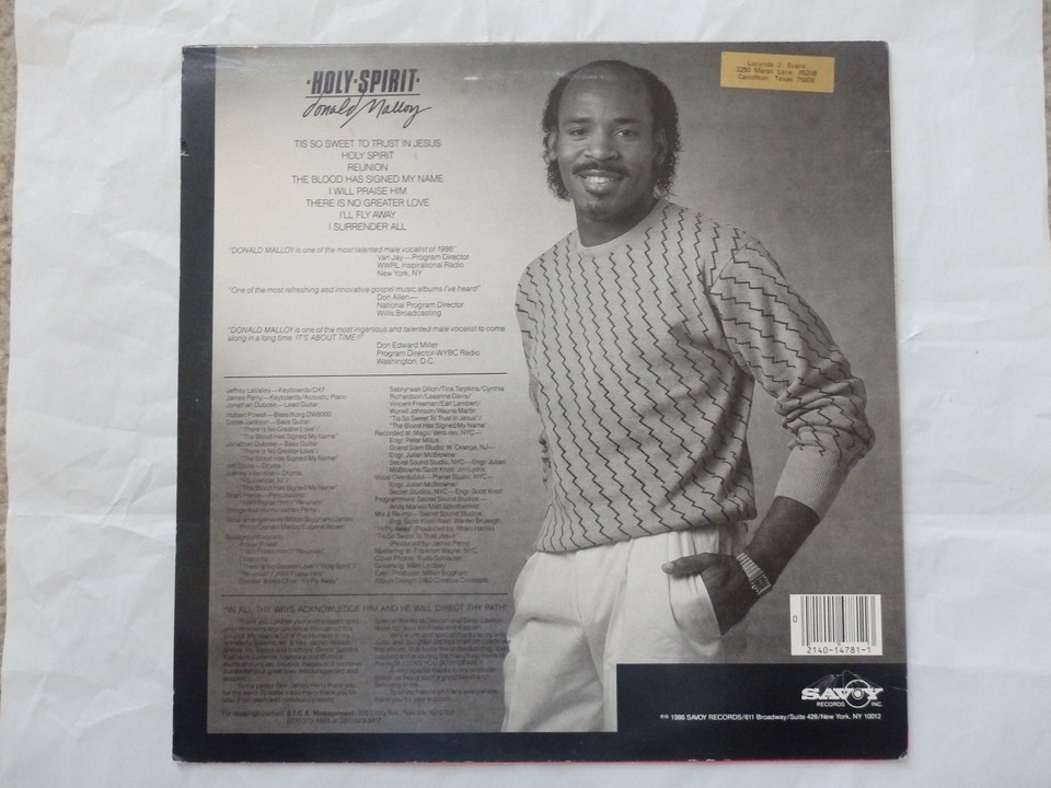 1986 Donald Malloy Holy Spirit Savoy 14781 VG++ | eBay