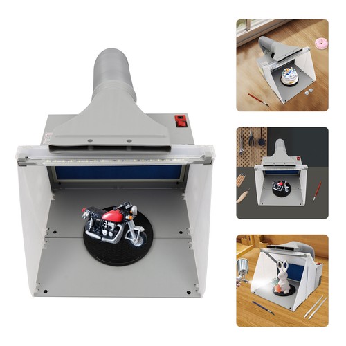 Portable Airbrush Paint Spray Booth w/ LED Lights,Turntable-Painting ...