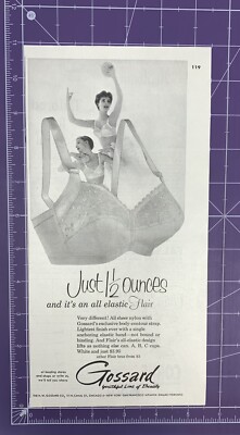 THE H.W. GOSSARD COMPANY FLAIR BRAS 1954 PRINT AD | eBay