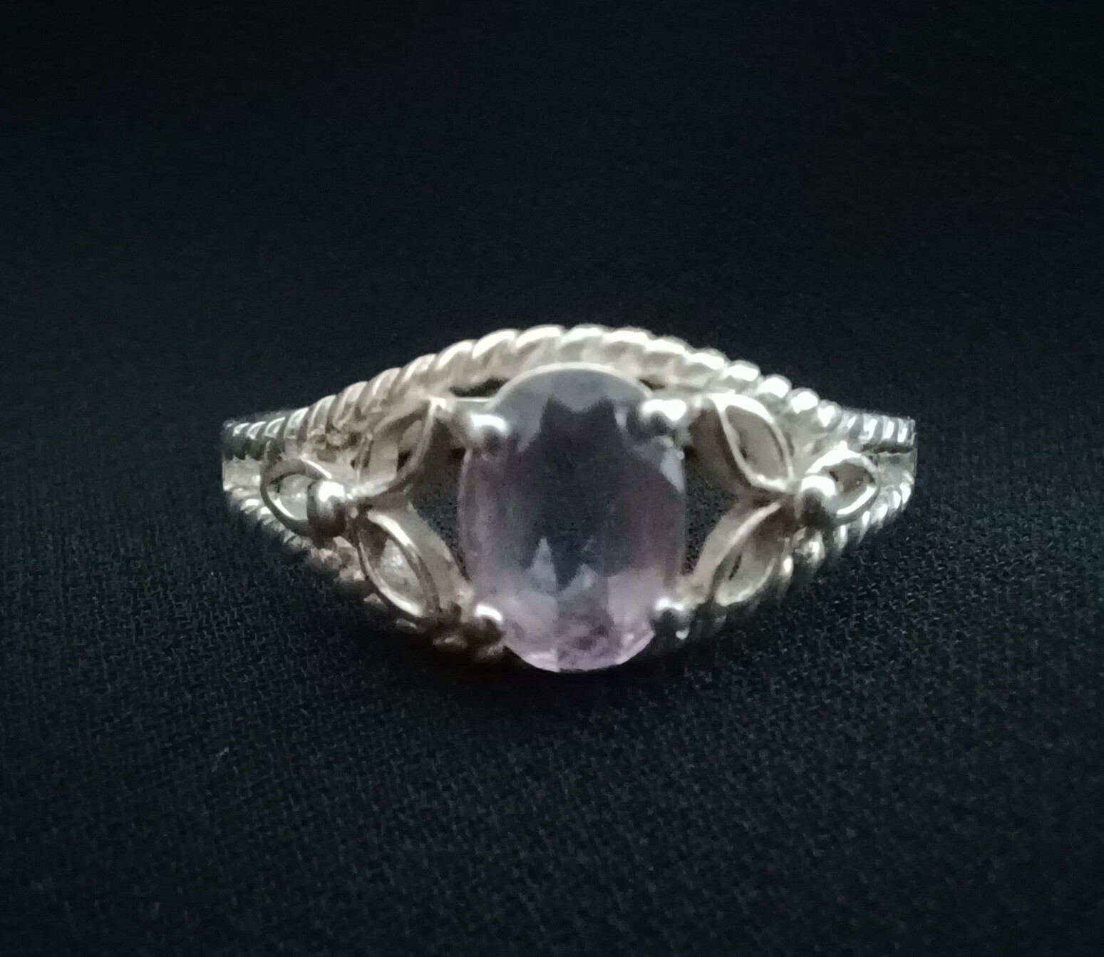 VTG Sterling Silver Amethysts Flower Ring Avon 925 Size 7.5 Made By R.J ...