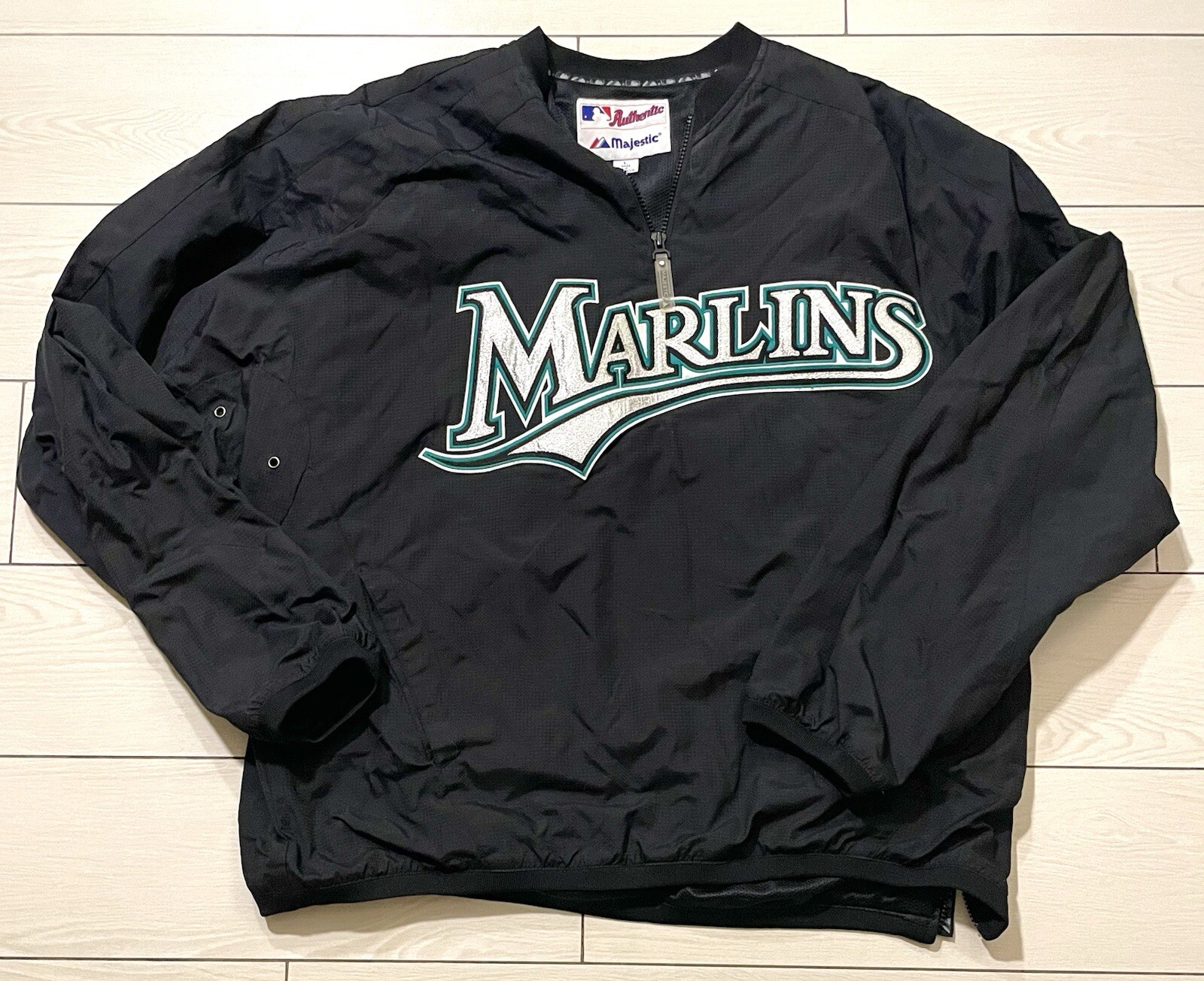 Vintage Majestic Authentic Collection Marlins BullPen Jacket. Size ...