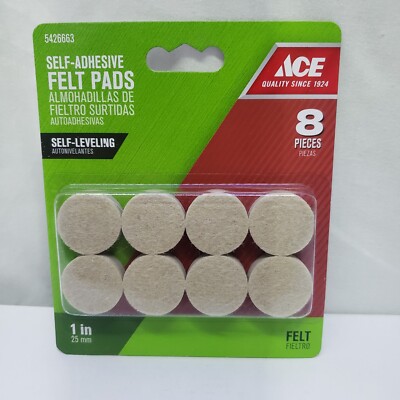 ACE Self Adhesive Felt Pads SELF LEVELING 8pcs. 1 " ROUND Beige ...