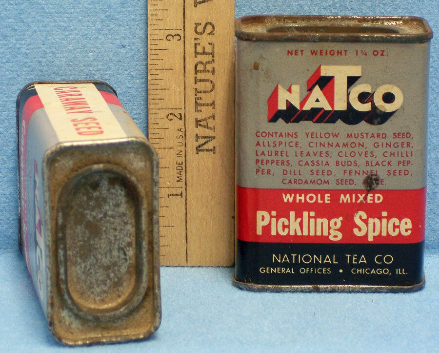 Spice Metal Containers NaTco National Tea Caraway Pickling Spice Lot of ...