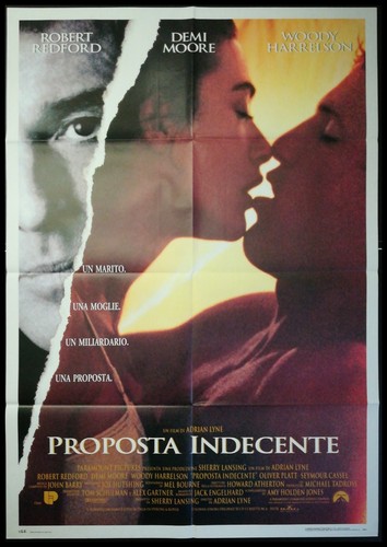 INDECENT PROPOSAL Original Movie Poster 39x55" 2Sh Italian DEMI MOORE ...