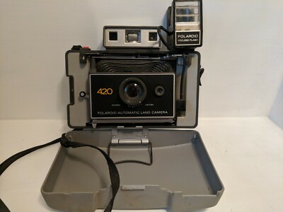 Vintage Polaroid 420 Automatic Land Camera w/ Focused Flash and Strap ...