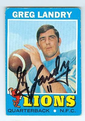 Greg Landry autographed football card (Detroit Lions) 1971 Topps #11 | eBay