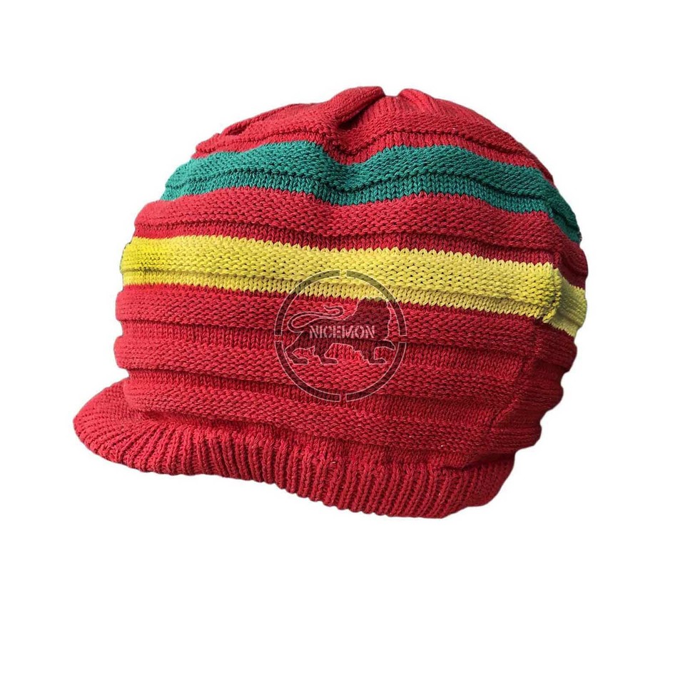 Jamaica Rasta Roots Africa Rastafari Marley Short Crown Hat Cap 100% ...