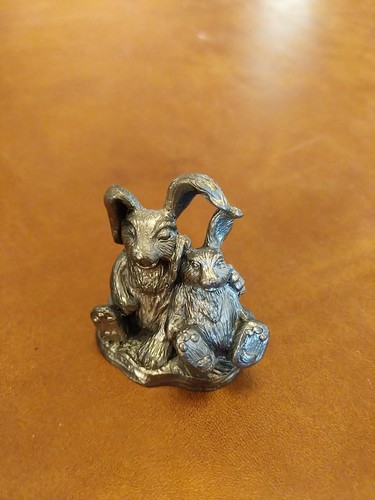 Vintage 1998 Pewter Michael Ricker Figurine Pair of Rabbits #193 | eBay