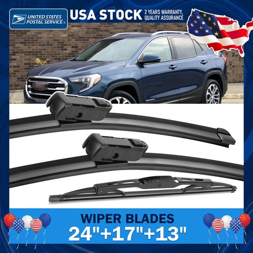 Front & Rear Top-Lock Windshield Wiper Blades 24"+17"+13" One click ...