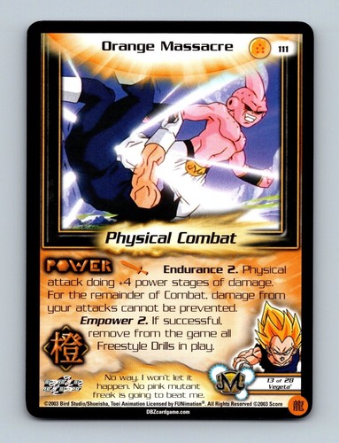 Dragon Ball Z DBZ LIMITED Orange Massacre 111 Kid Buu Saga Score | eBay