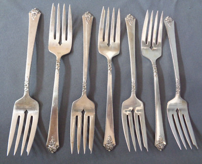 Vintage 1940s Royal Crest Castle Rose Sterling Silver Salad Forks ...