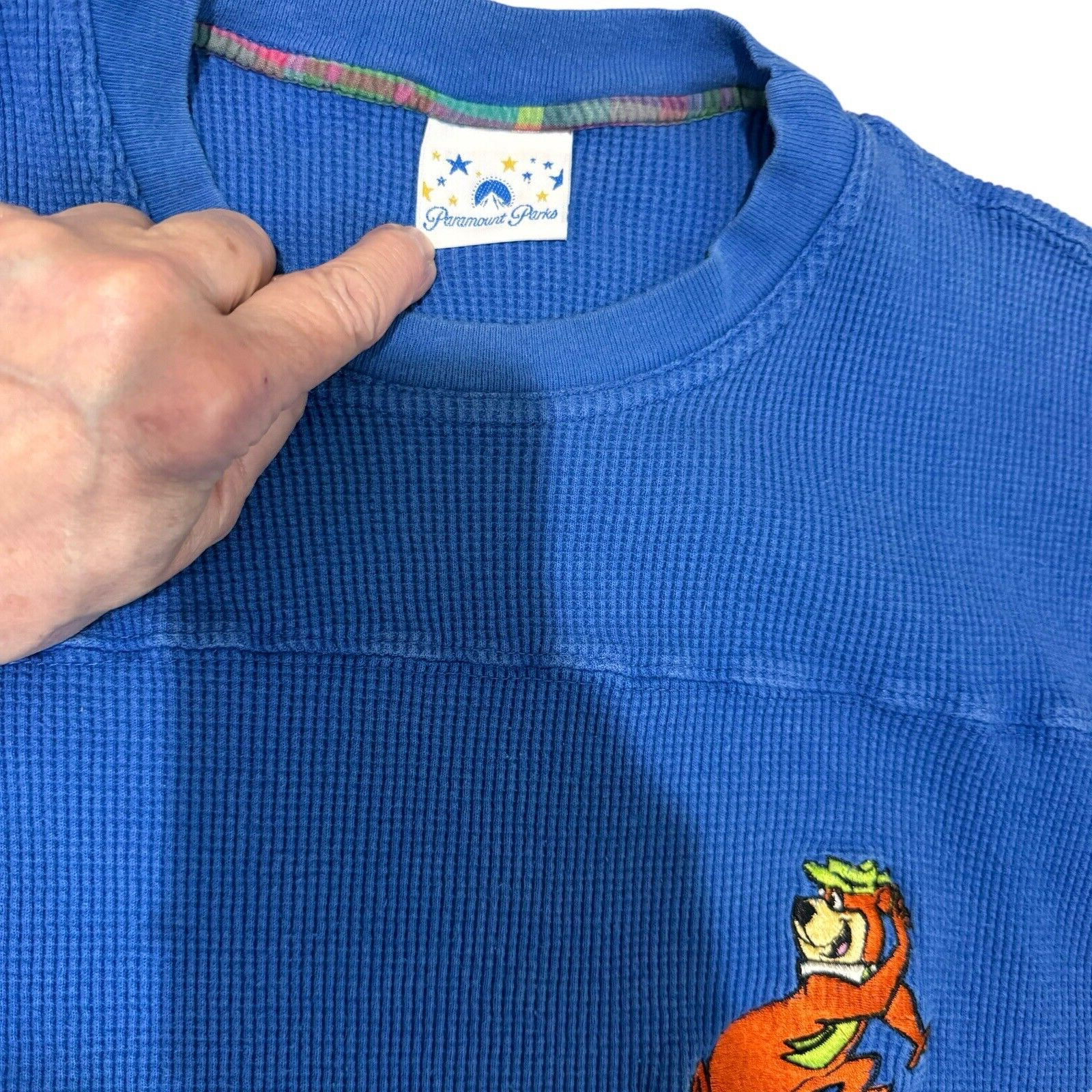 Vintage 1994 Paramount Parks Yogi Logo Thermal Waffle… - Gem