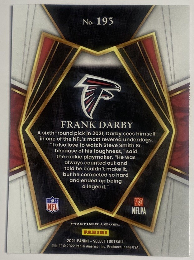 Frank Darby RC 2021 Select Premier Level #195 Falcons | eBay