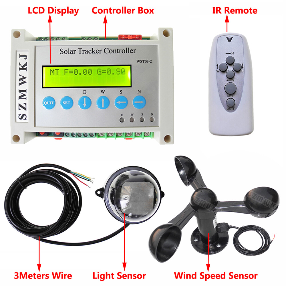 12V 24V Solar Panel Tracking LCD Dual Axis Solar Tracker Controller ...