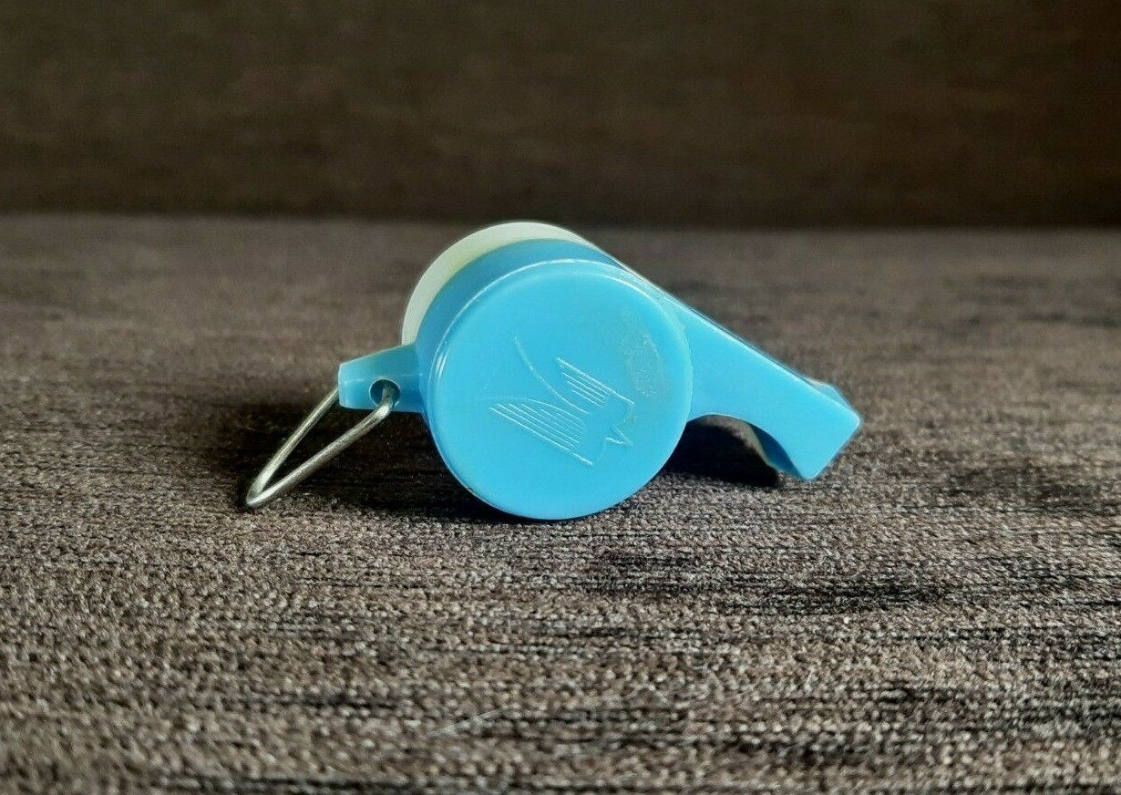 Plastic Soviet whistle with stamp. Blue-white. The USSR. | eBay