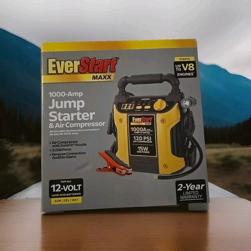 Everstart 1000 Peak Amp 12 Volt Jump Starter and power station LED ...