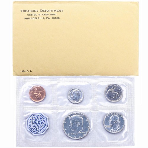 1964 (P) Proof Set Original Envelope 90% Silver US Mint 5 Coins | eBay