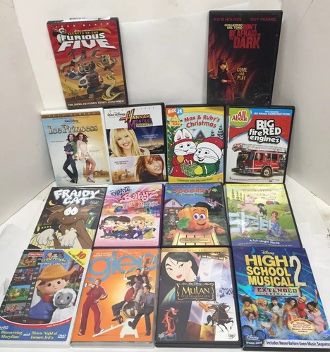 Lot 14 Kids DVDs Disney, Nick Jr, Fire Truck, Little people , Mulan | eBay