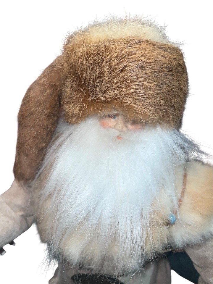 Mountain Man Santa Claus Figure Woodsman Trapper Snowshoes Vintage 17 ...
