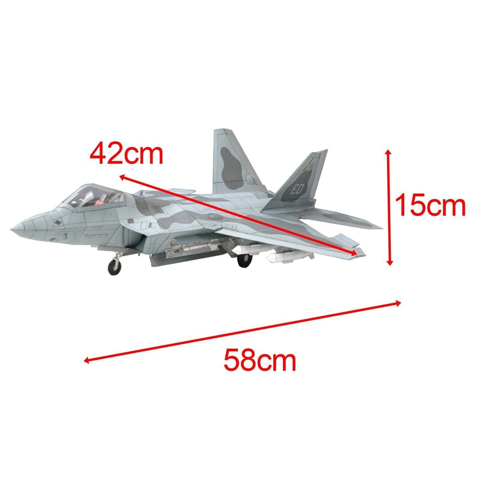 3D F22 Fighter Assemble Paper Model Kit Building Toys DIY Assemble for ...