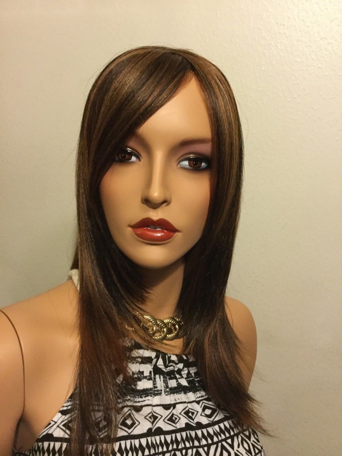 Multi Bronze Color Synthetic Fashion Wig with Bangs | eBay