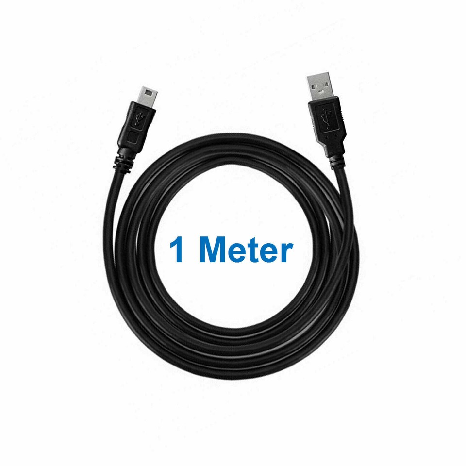 1m 2m 3m TomTom Garmin Cable USB Male A to Mini B 5 Pin Data Charging ...