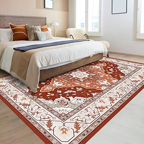 Area Rug 6x9 - Soft Low-Pile Washable Rug with Non-Slip Backing 6'x 9 ...