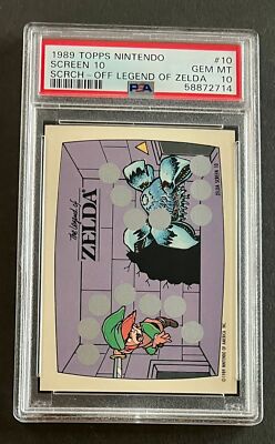 1989 Topps Nintendo Scratch-Off Game Card Legend of Zelda Screen 10 PSA ...