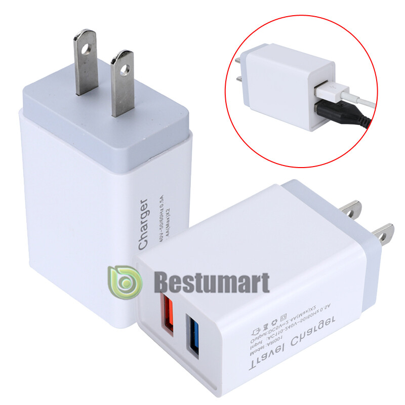 Lot USB Chargers, Charging Block, 2.4A Home Travel Double USB Wall ...