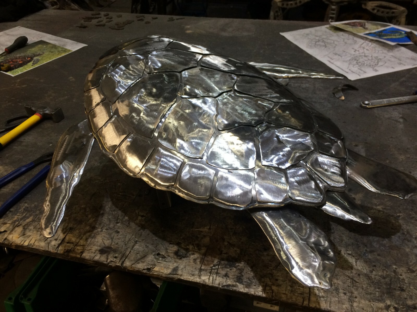 Handmade Welded Steel Sea Turtle Sculpture - made to order | eBay UK