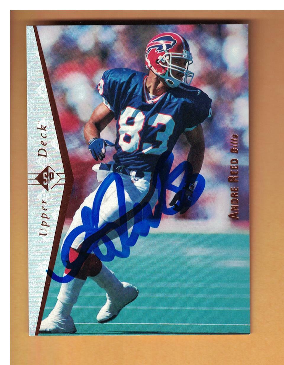 Andre Reed AUTOGRAPHED 1995 SP SILVER FOOTBALL CARD SIGNED BUFFALO ...