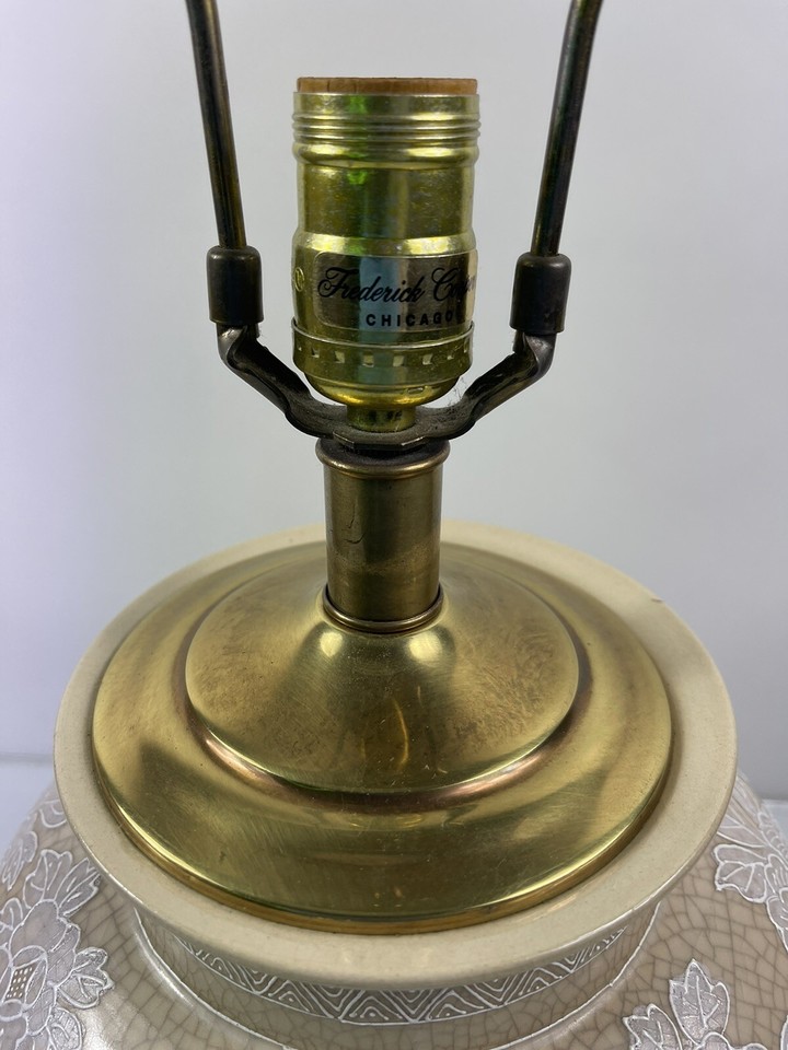 Frederick Cooper Chicago Lamp Table White Flowers No Shade | eBay