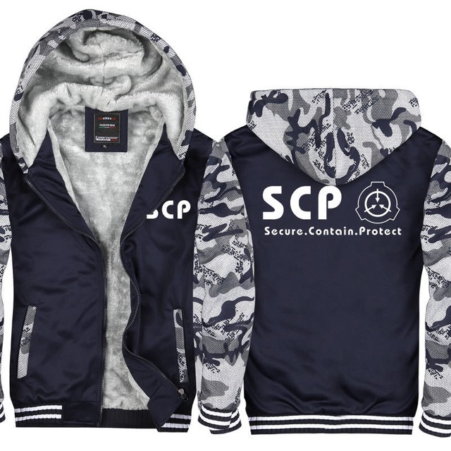 SCP Foundation Secure Contain Protect Thicken Hoodie Coat Winter Jacket ...