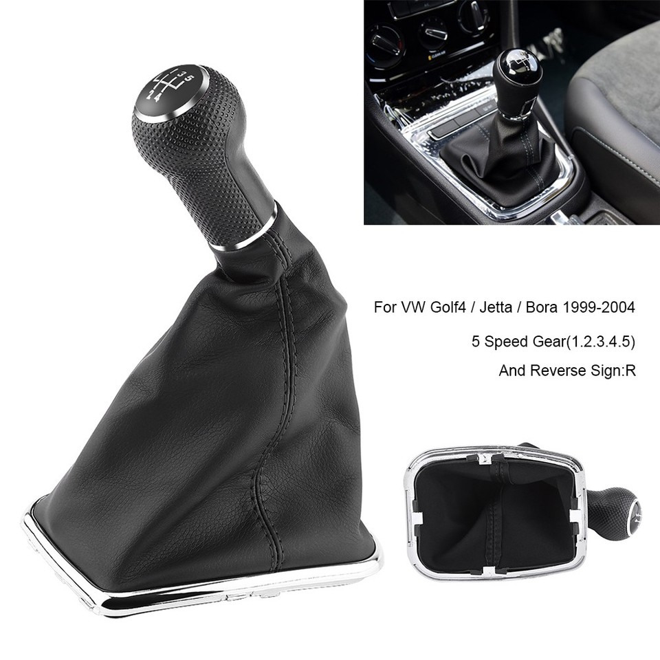 .5 Speed Car Gear Shift Knob Gearstick Gaiter Boot Kit For Golf4 ...
