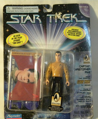 Playmates 1996 Captain Christopher Pike 6448 Star Trek with Skybox Card ...