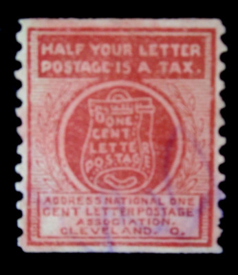 US - PROTEST POSTER STAMP - 'HALF YOU LETTER POSTAGE IS A TAX' | eBay