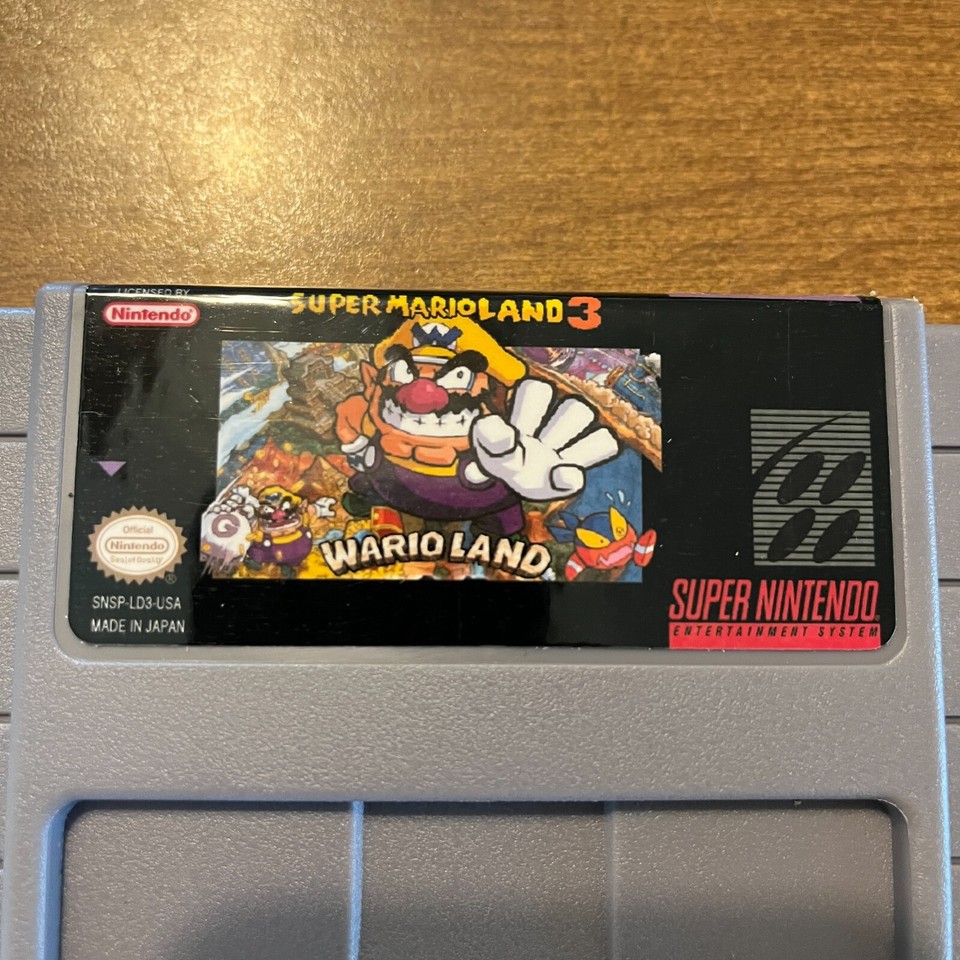 Super Mario Land 3 Wario Land SNES 16-Bit Rom Game Cart USA NTSC ...