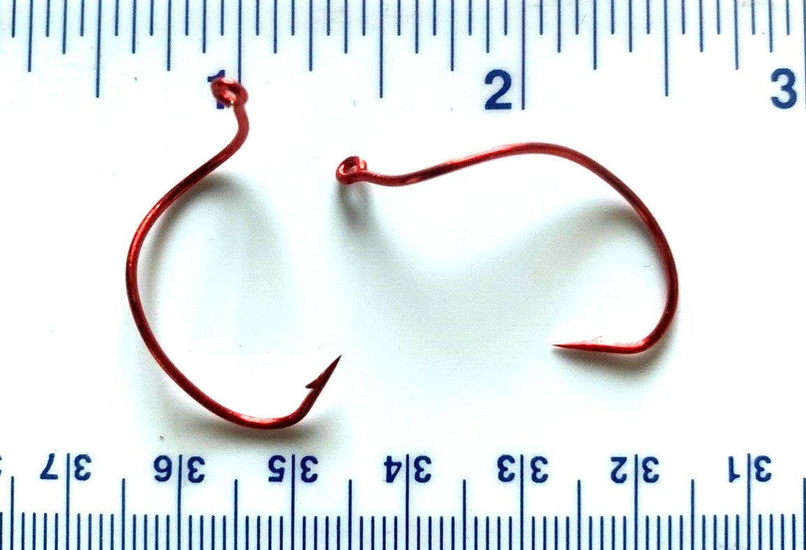 1000 Matzuo 900060 Red Live Bait Death Roll Fish Hooks size 1 - bulk ...