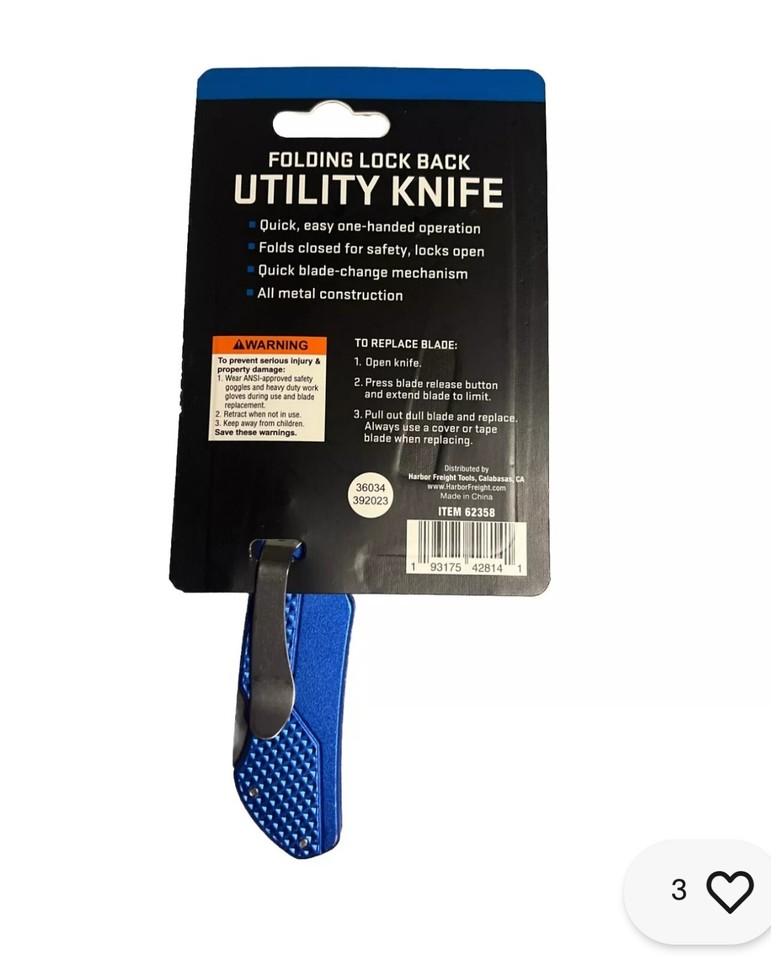 GORDON UTILITY KNIFE FOLDING LOCK BACK+10 BLADES | eBay