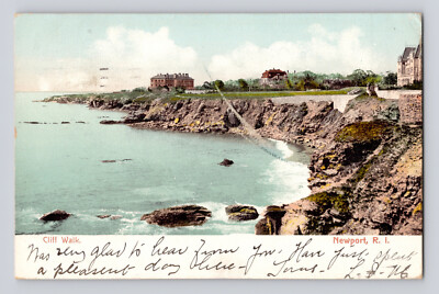 Postcard Rhode Island Newport RI Cliff Walk 1906 Posted Unposted Back ...