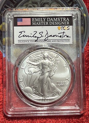 2022 PCGS MS70 FS EMILY DAMSTRA SIGNED MASTER DESIGNER FLAG LABEL ...